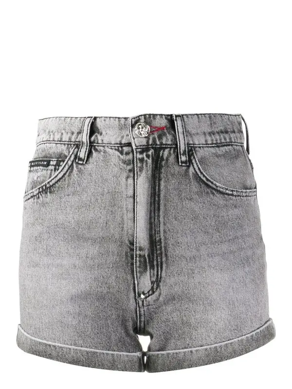Philipp Plein Hot Pants Denim Shorts - Grey