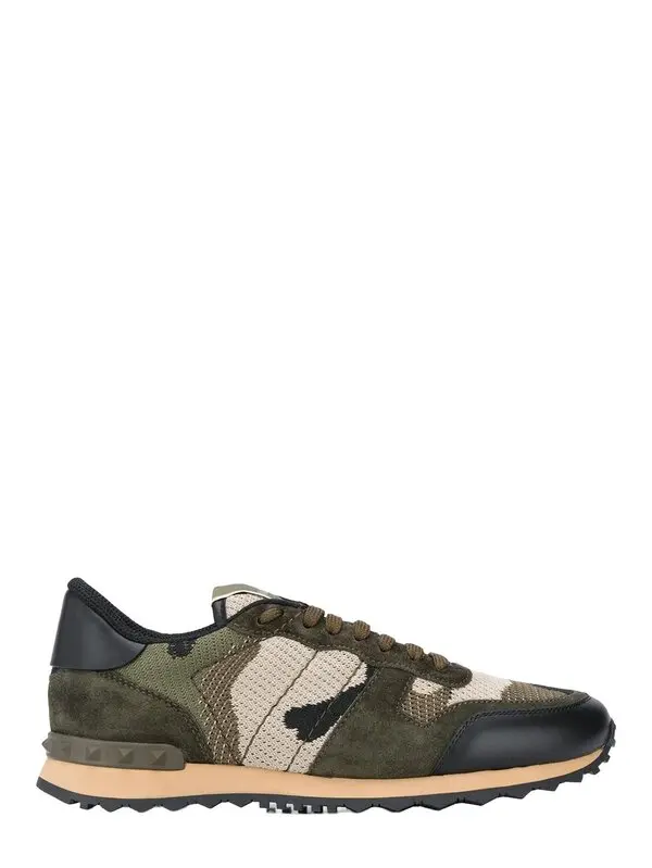 Valentino Garavani Camouflage Rockrunner Sneakers - Green