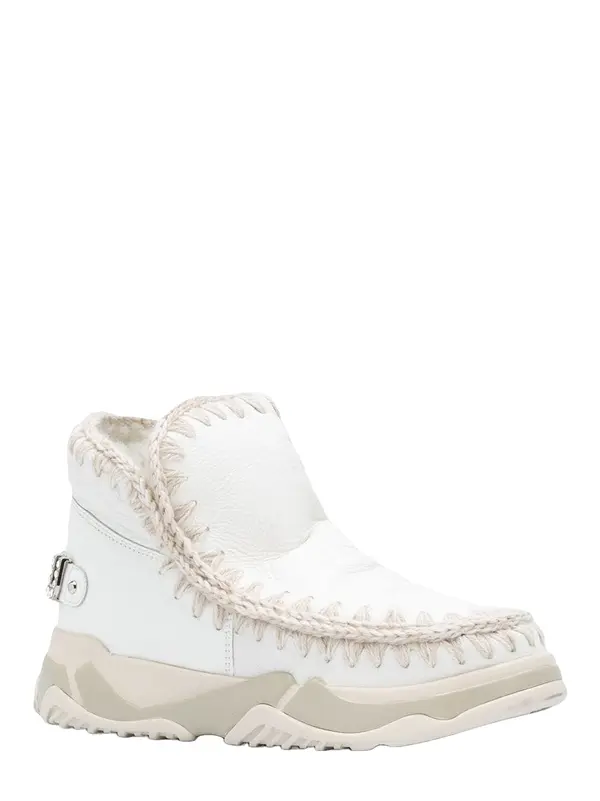 Mou Eskimo Whipstitch High-top Sneakers - White