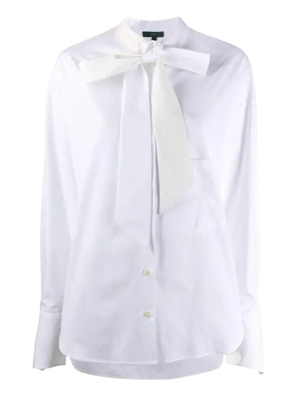 MAISON JEJIA Pussy-bow Long Sleeve Blouse - White