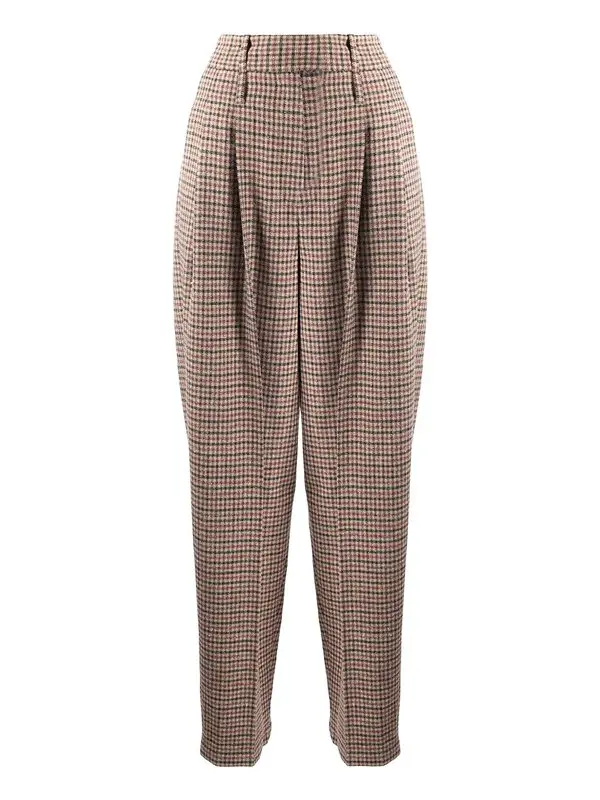 MAISON JEJIA Houndstooth Print Trousers - Neutrals