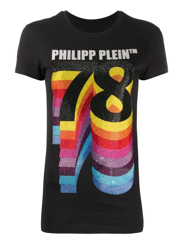 Philipp Plein Embellished '78' Print T-shirt - Black