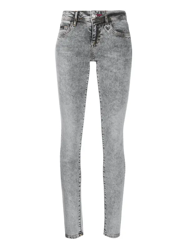 Philipp Plein High-rise Slim-fit Jeans - Grey