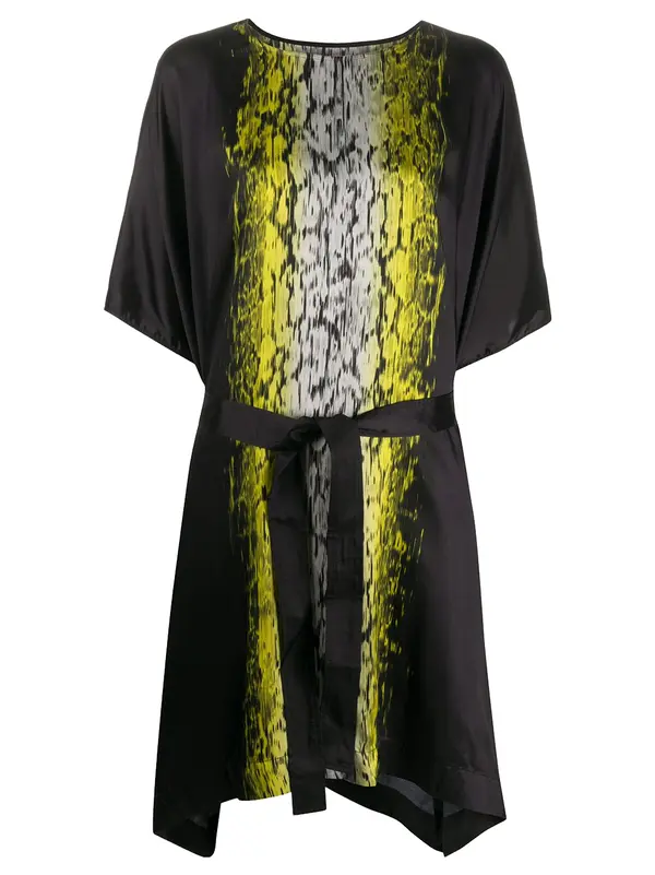 Rick Owens Acid Print Midi Dress - Black