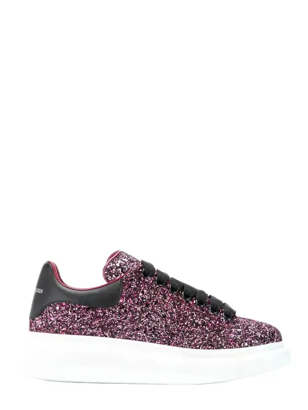 Alexander McQueen Sequined Lace-up Sneakers - Pink