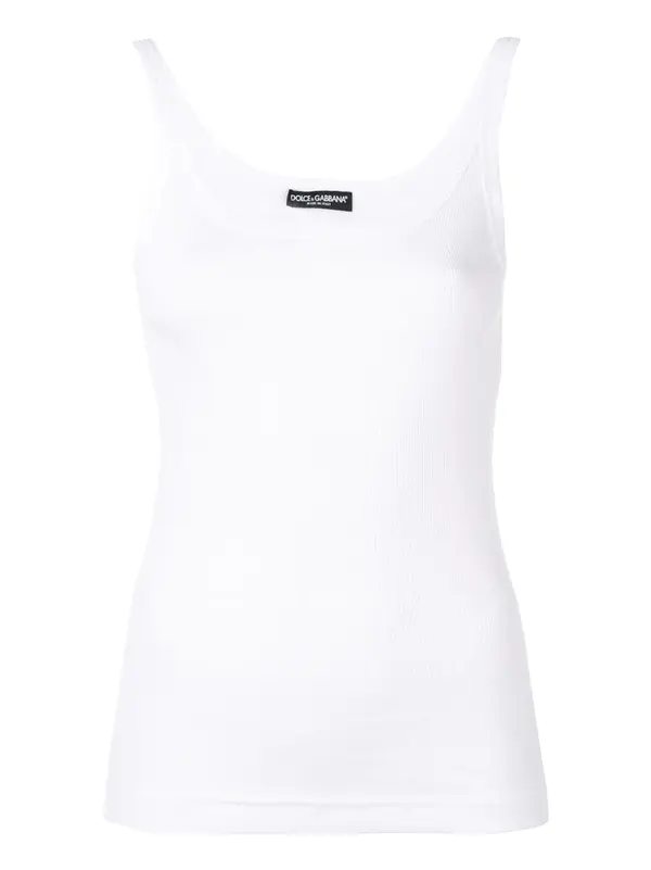 Dolce & Gabbana Ribbed Tank Top - White