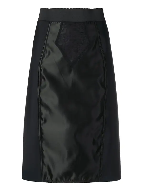 Dolce & Gabbana Powernet Satin Midi Skirt - Black