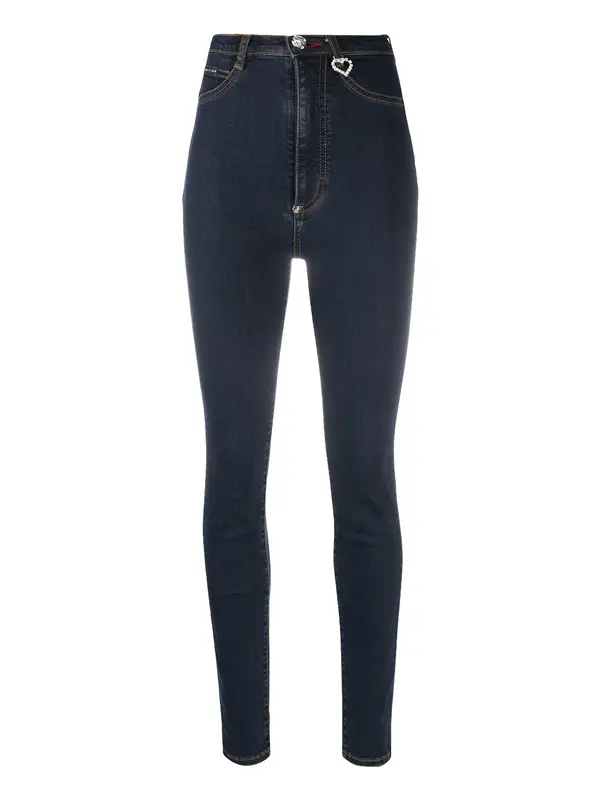 Philipp Plein Super High Rise Jeggings - Blue