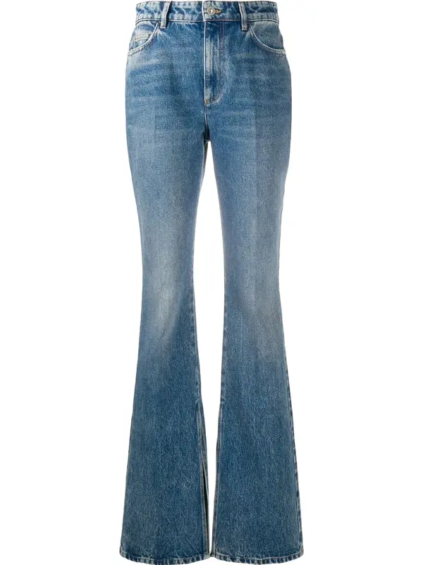 Attico High-waisted Bootcut Jeans - Blue
