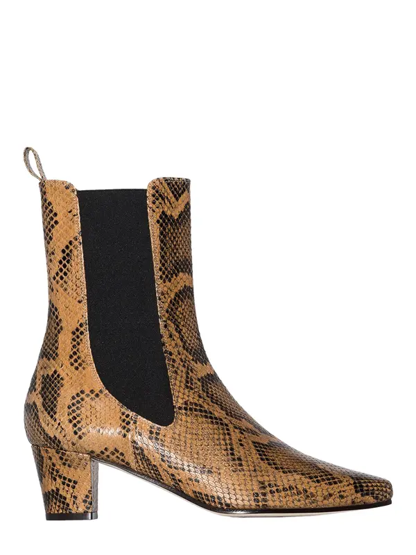 Paris Texas 50mm Python-print Ankle Boots - Brown