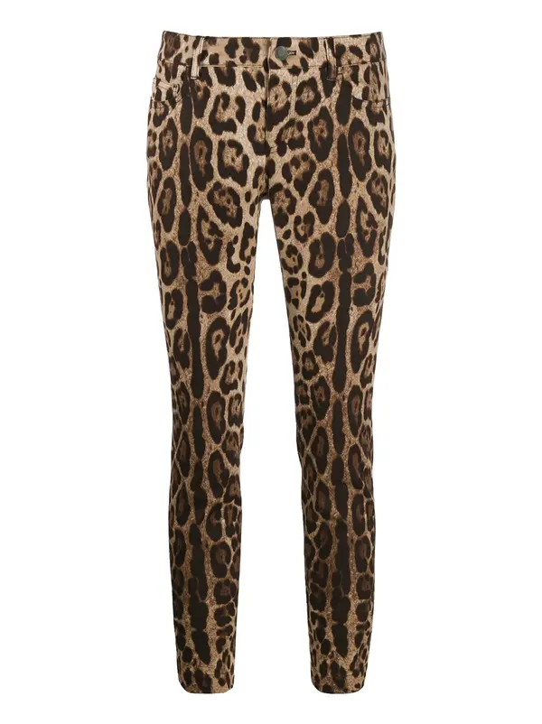 Dolce & Gabbana Leopard-print Cropped Jeans - Neutrals