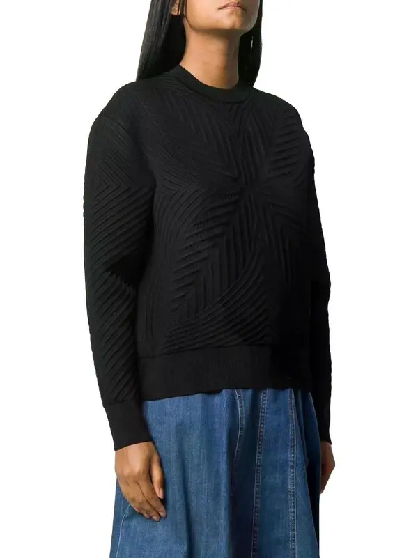 Alexander McQueen Patterned Rib-knit Jumper - Black