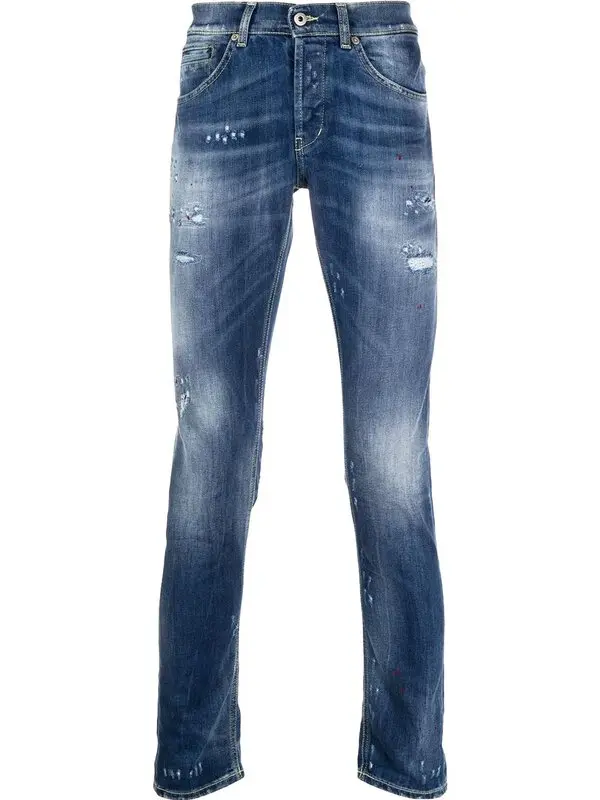 DONDUP Stonewashed Slim Jeans - Blue