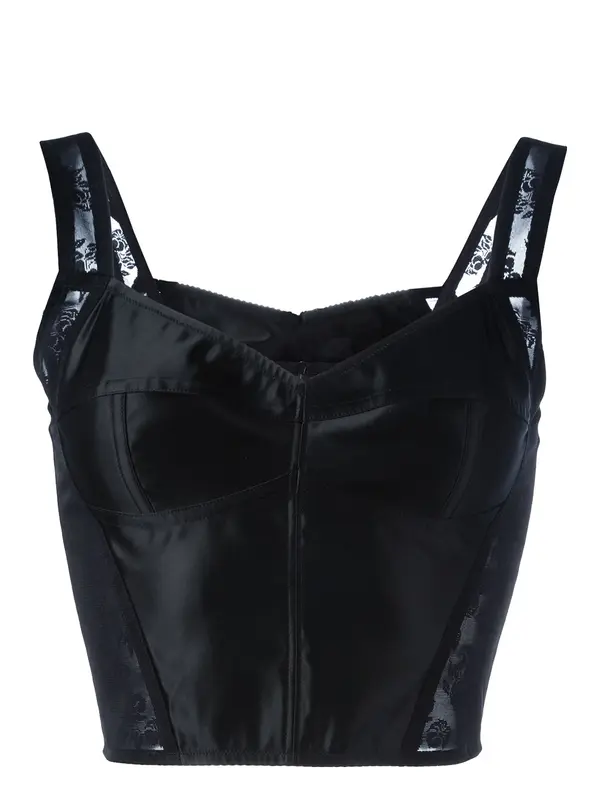 Dolce & Gabbana Lace-trim Corset Top - Black