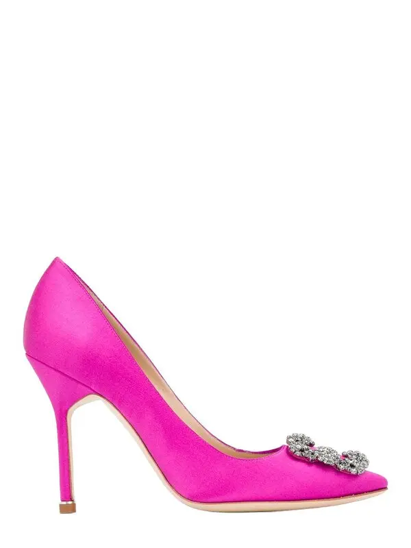 Manolo Blahnik Hangisi 105mm Silk Pumps - Pink
