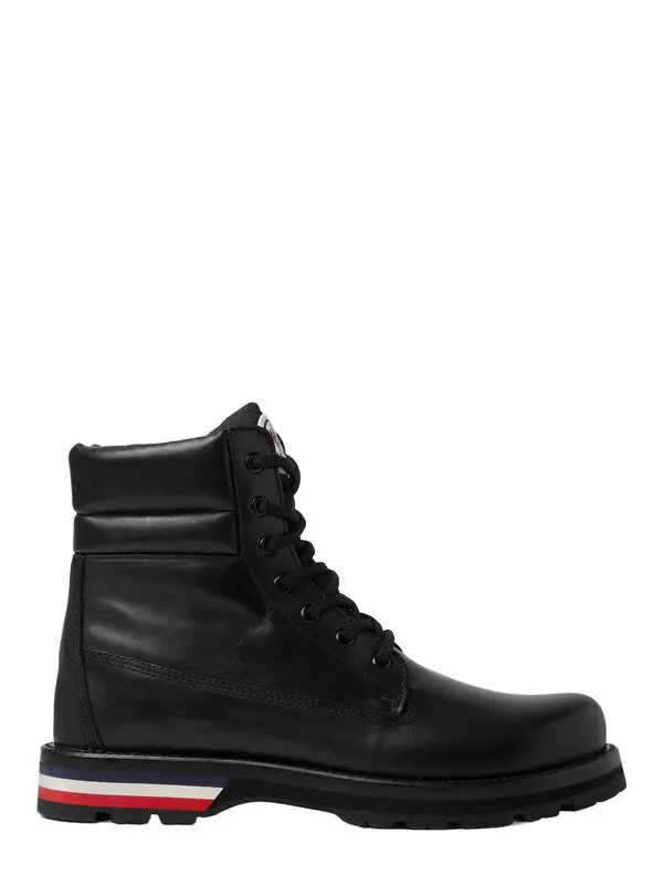 Moncler Vancouver Striped Leather Hiking Boots - Black