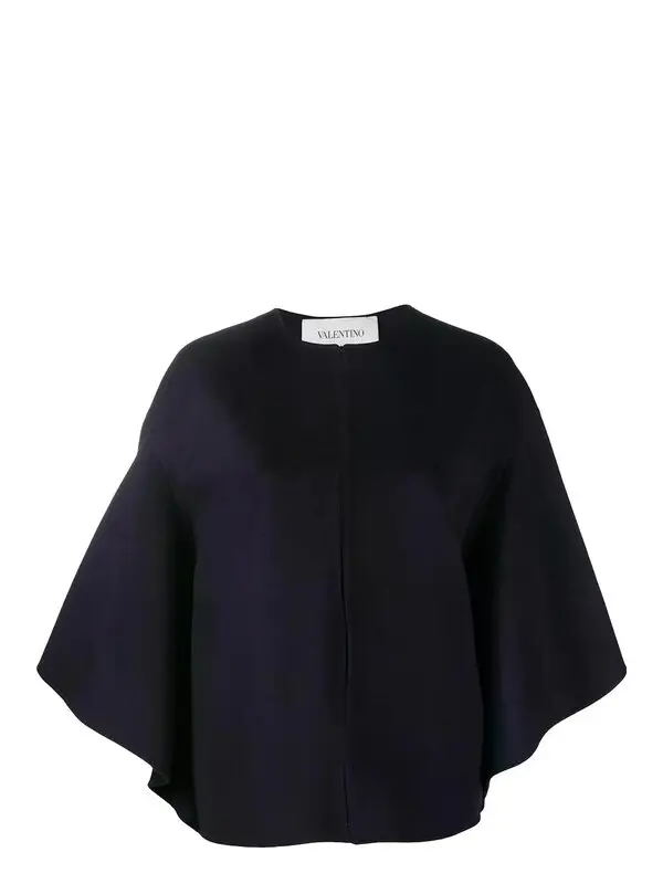 Valentino Garavani Open-front Draped Sleeves Jacket - Blue