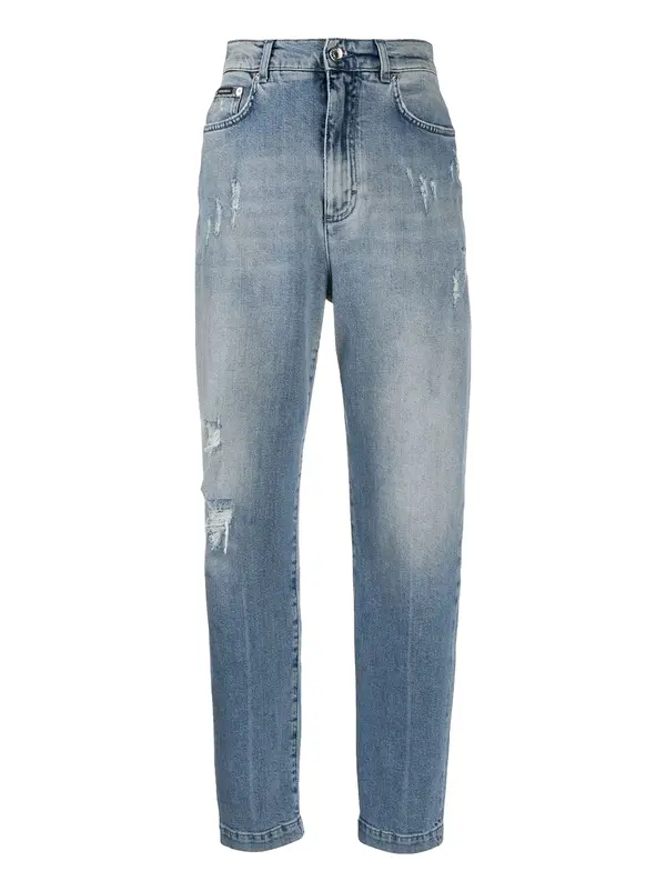 Dolce & Gabbana Distressed Boyfriend Jeans - Blue