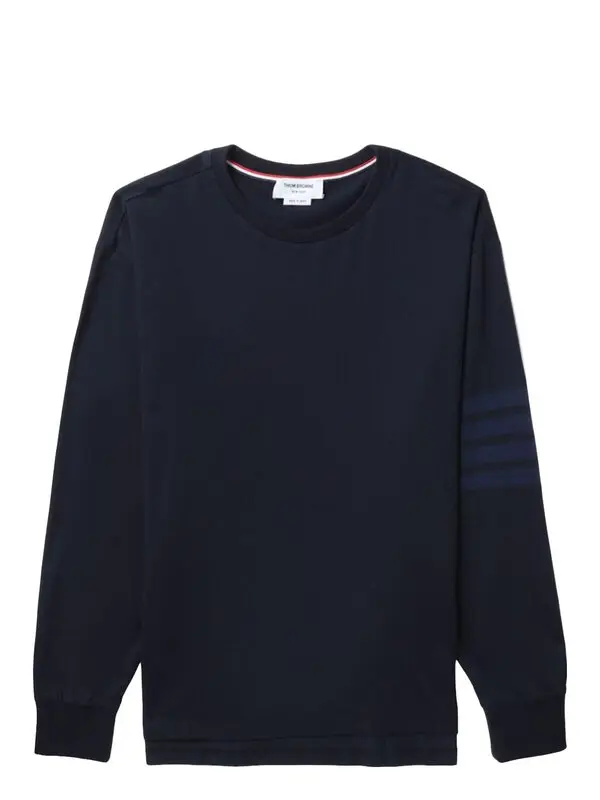 Thom Browne 4-bar Stripe Cotton T-shirt - Blue