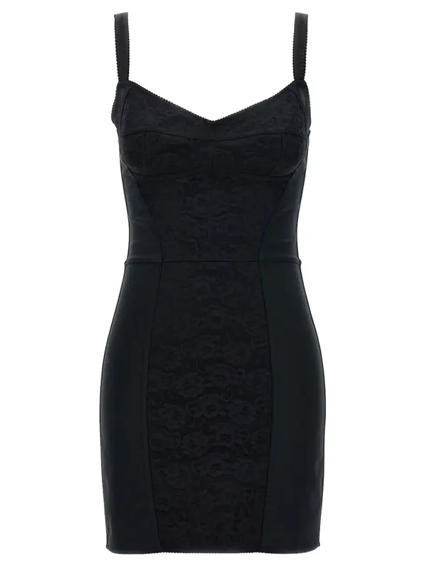 Dolce & Gabbana Floral-lace Corset Slip Dress - Black