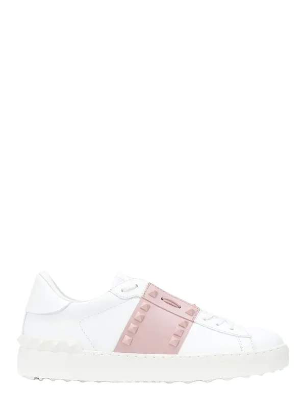 Valentino Garavani Rockstud Open Leather Sneakers - White