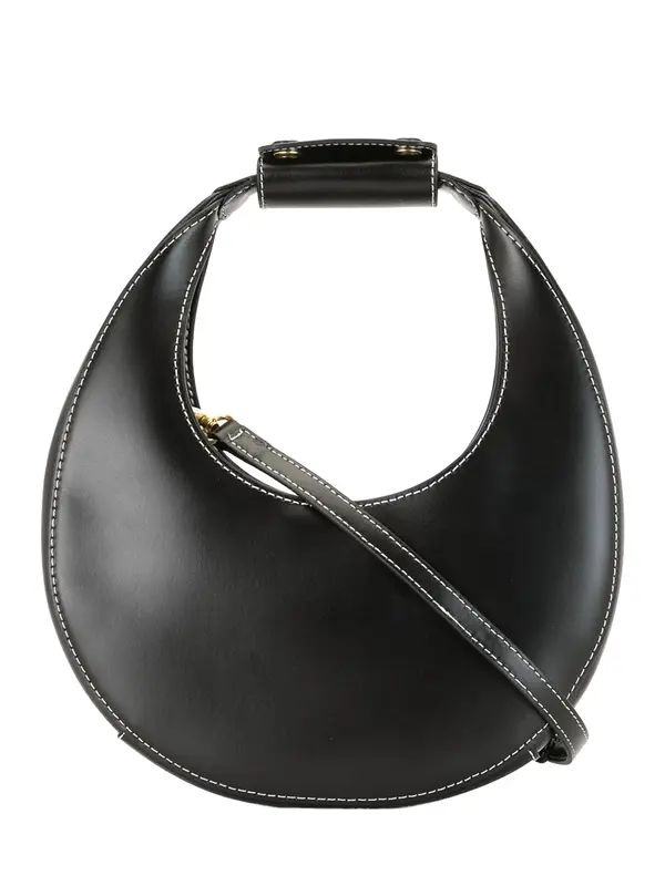 Staud Mini Moon Leather Shoulder Bag - Black