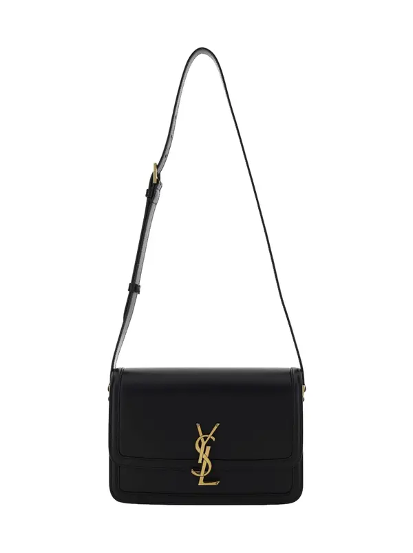 Saint Laurent Monogram Leather Shoulder Bag - Black