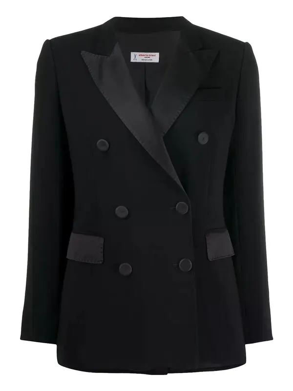 Alberto Biani Double-breasted Fitted Blazer - Black