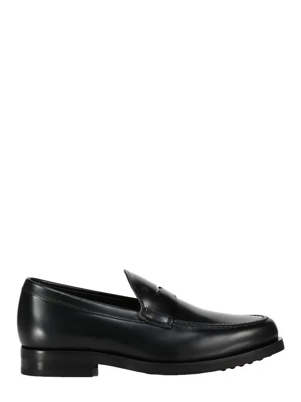 TOD'S Leather Penny Loafers - Black