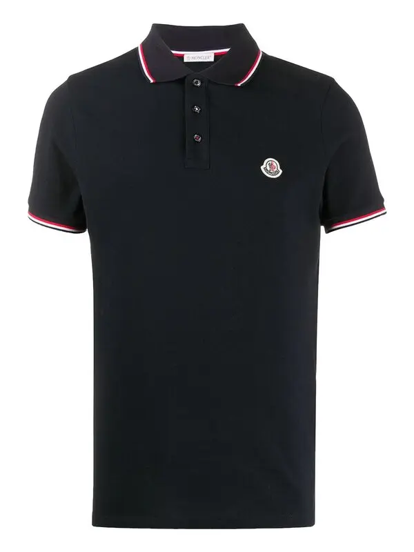 Moncler Logo-appliqué Short-sleeved Polo Shirt - Blue