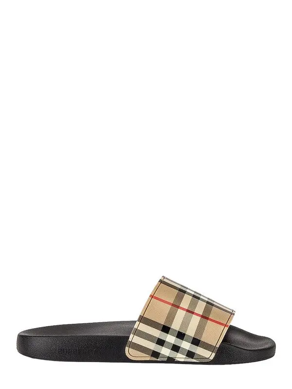 Burberry Furley Check Slides - Archive Beige