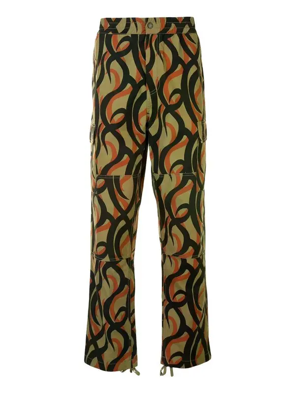 PORTS V Abstract-print Straight-leg Trousers - Multicolour