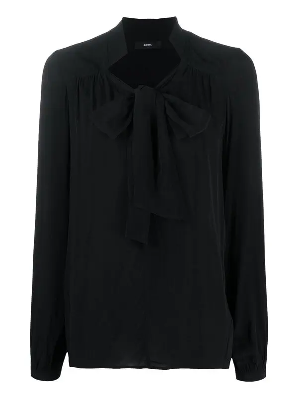 DIESEL® Tied Neck Blouse - Black