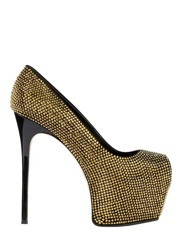 GIUSEPPE ZANOTTI Liza Bicolor 105mm Peep-toe Pumps - Gold
