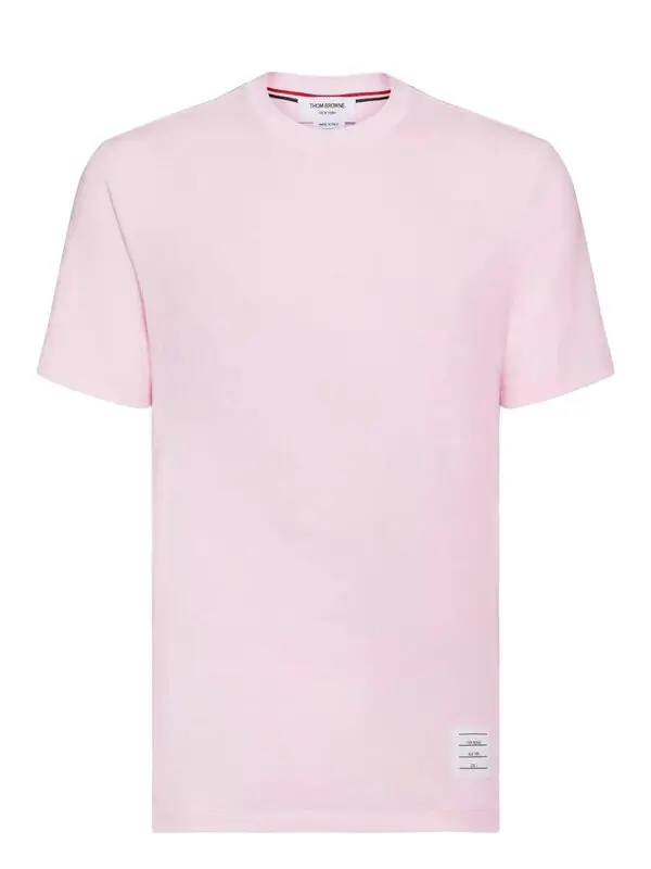 Thom Browne Classic Pique Rib Cuff Rwb Tee - Pink