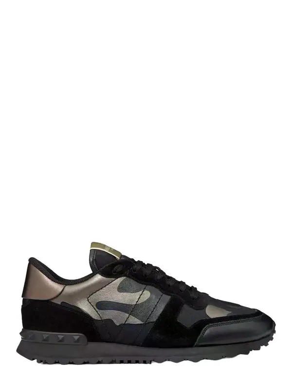 Valentino Garavani Rockrunner Camouflage-print Sneakers - Black