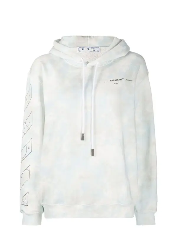 Off-White Tie-dye Relaxed-fit Hoodie - Blue
