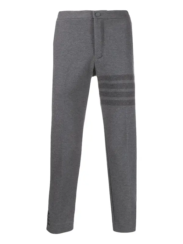 Thom Browne 4-bar Slim-fit Tonal Trousers - Grey