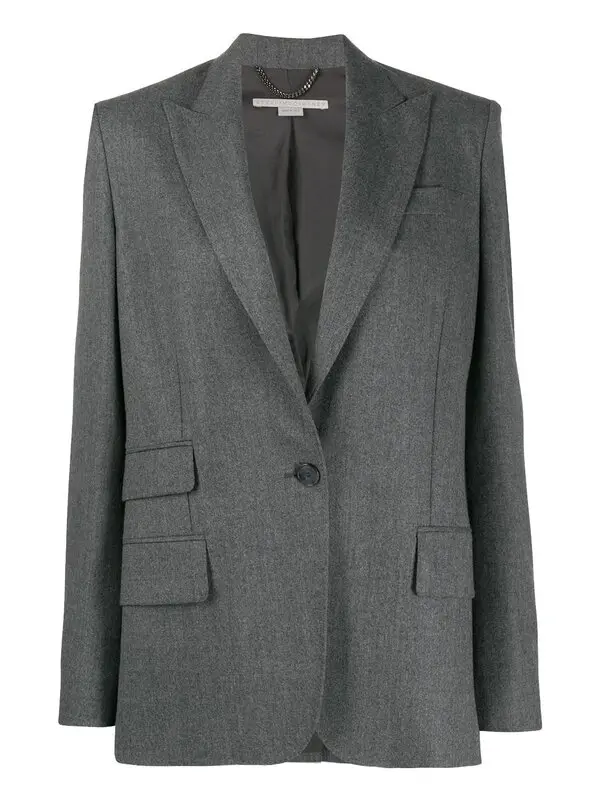 Stella McCartney Single-breasted Blazer With Pocket Detail - Grey