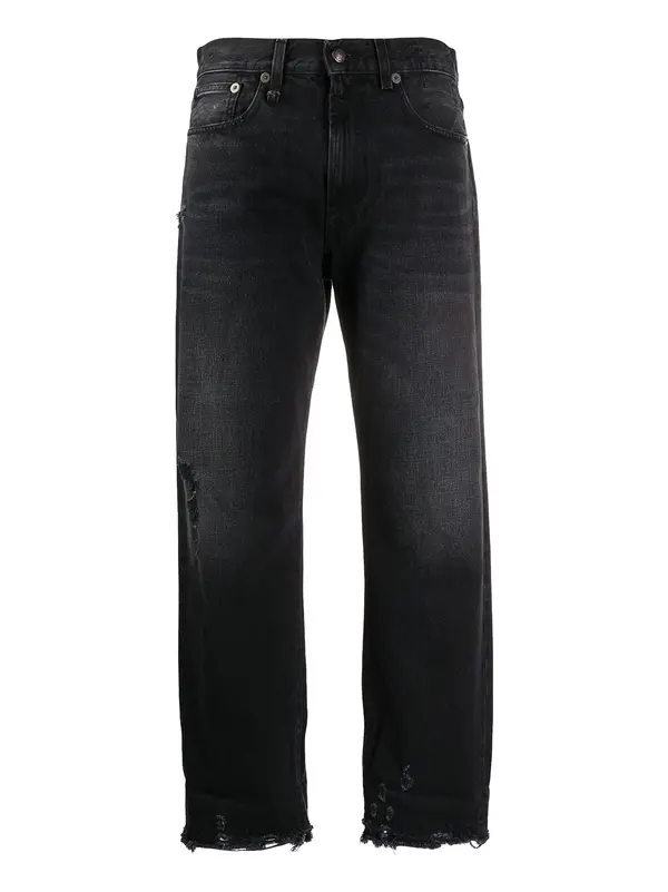 R13 Cropped Slim Fit Jeans - Black