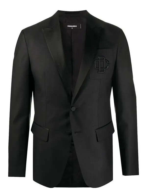 Dsquared2 Embroidered Logo Blazer - Black