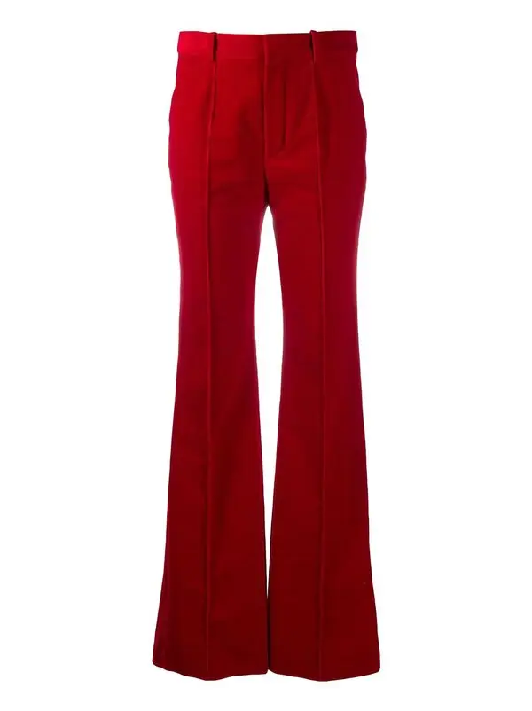 Saint Laurent High-waisted Straight-leg Trousers - Red