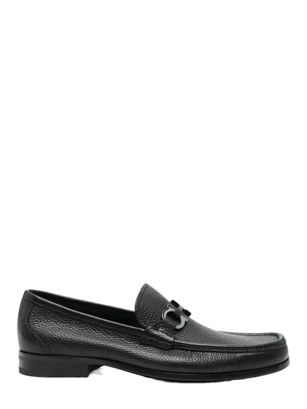 FERRAGAMO Grandioso Leather Loafers - Black