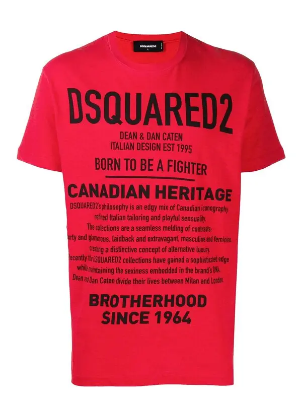 Dsquared2 Slogan Print T-shirt - Red