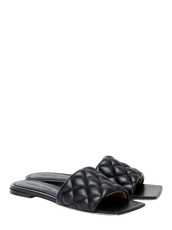 Bottega Veneta Padded Leather Sandals - Black