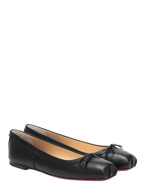 CHRISTIAN LOUBOUTIN Mamadrague Leather Ballet Flats - Black