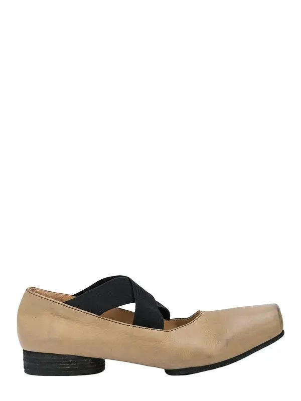 UMA WANG Cross Strap Ballerina Shoes - Brown
