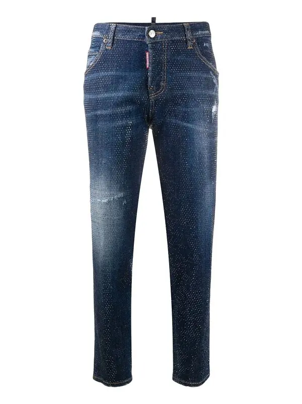 Dsquared2 Studded Cropped Jeans - Blue