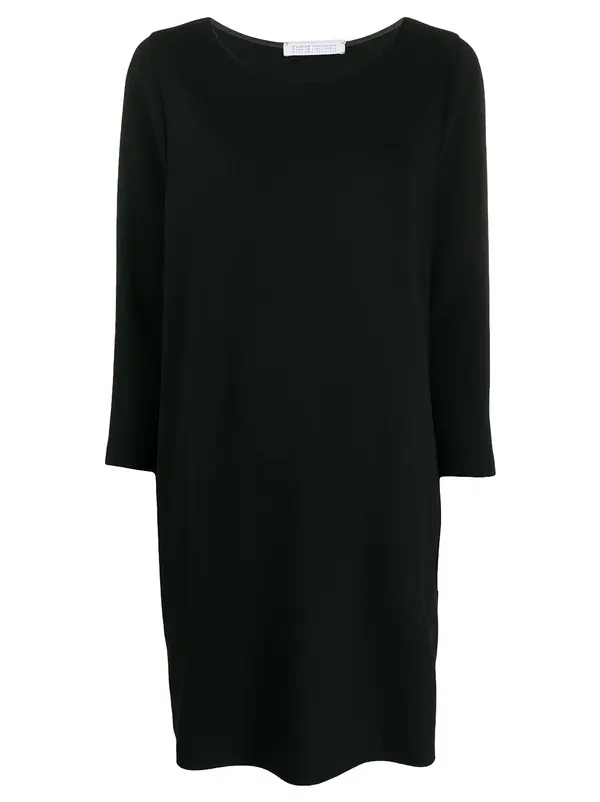 Harris Wharf London Boat Neck Shift Dress - Black