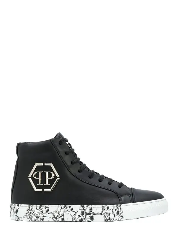 Philipp Plein Skull-print High-top Sneakers - Black